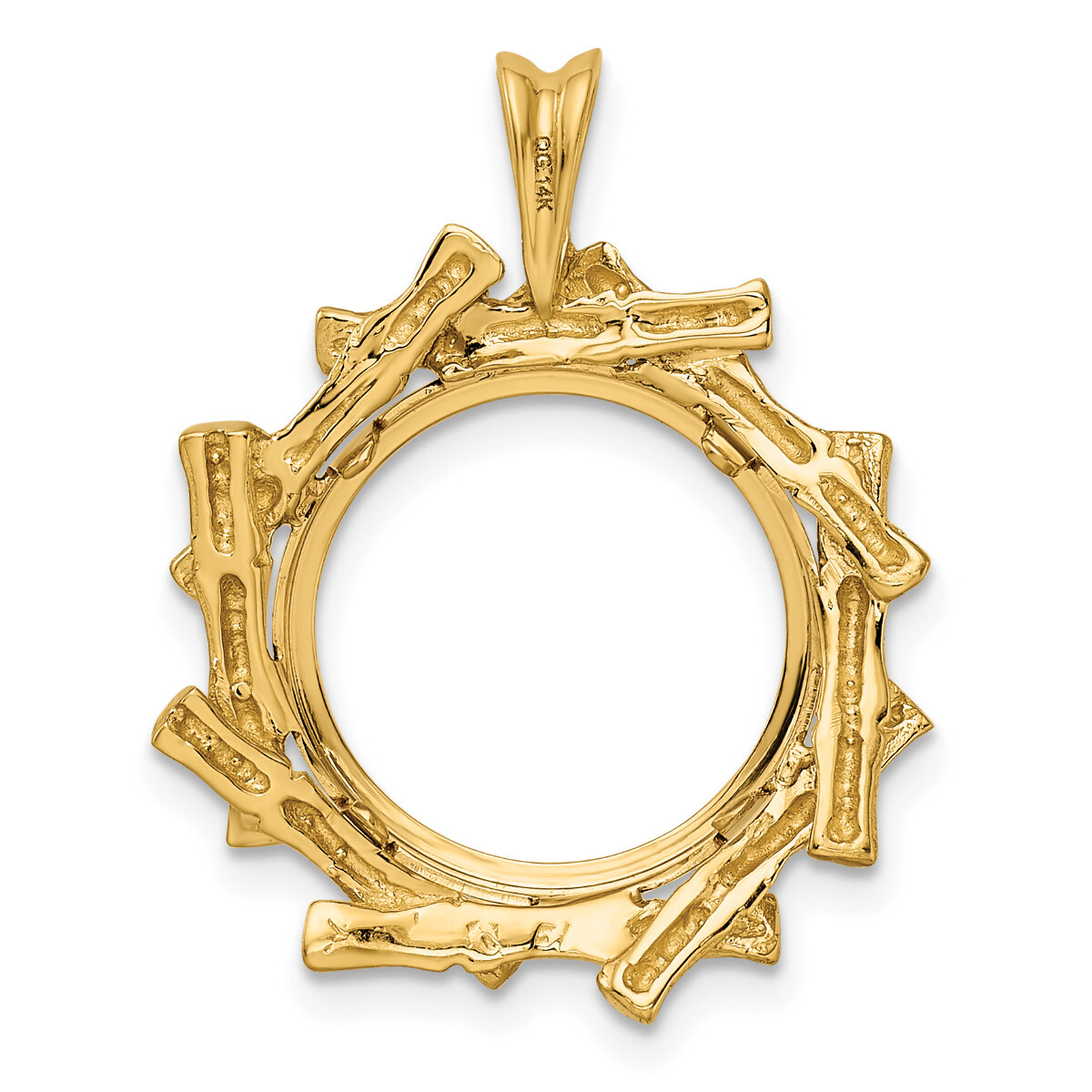 14K Yellow Gold Coin Bezel Pendant Mounting 14mm - 32mm Coin Size ...