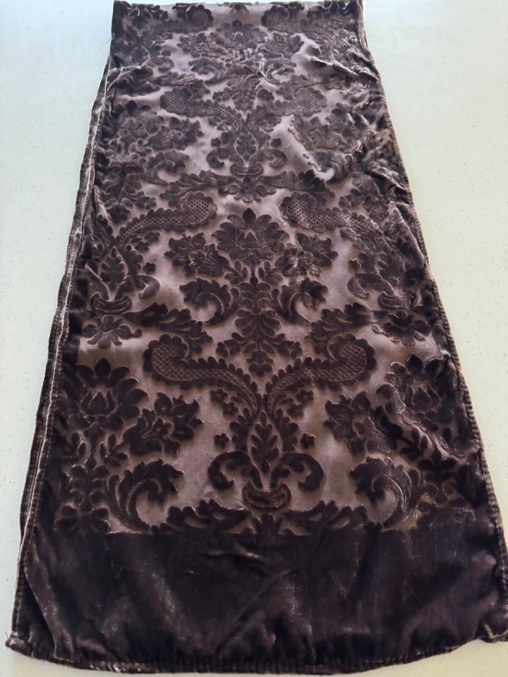 Fashion Codello luxury silk and viscose velvet devore scarf brown ...