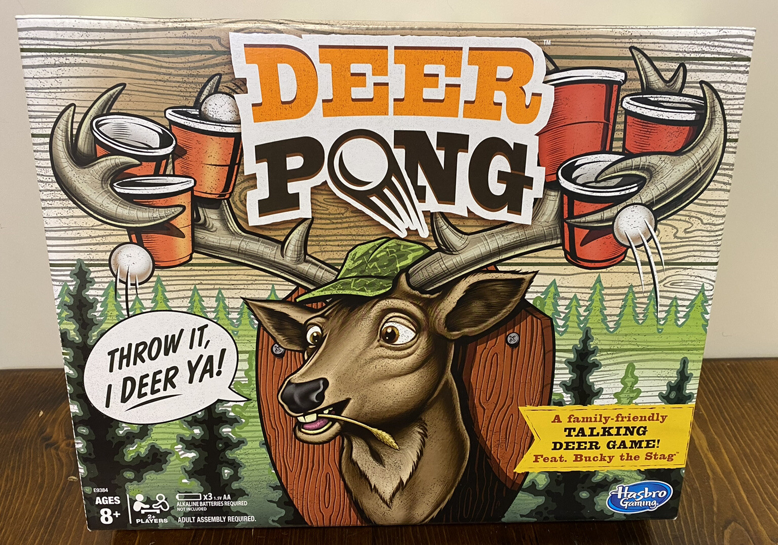 Deer Pong Game, Features Talking Deer Head and Music, W/ 6 Party Cups ...