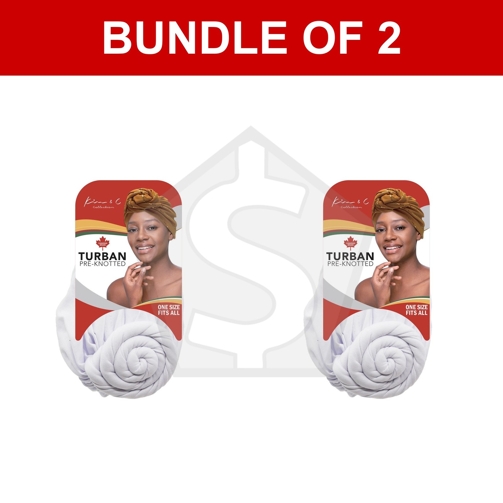 Bundle of 2 - KIM & C Premium Pre-Knotted Turban with Concentric Circle ...