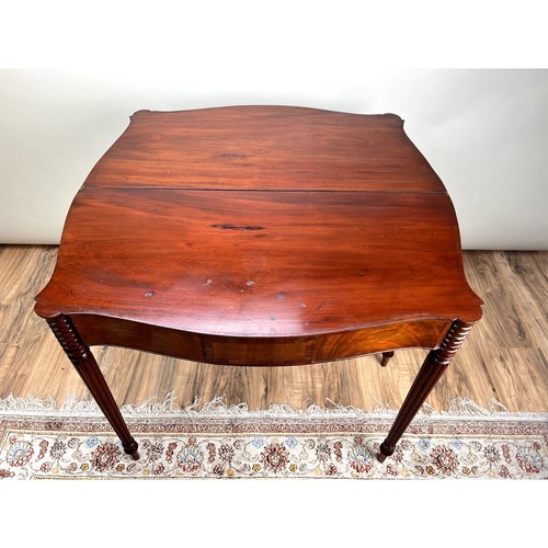 Antique Mahogany Sheraton Game Table with Serpentine Front c. Early ...