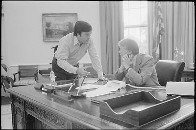 Poster, Many Sizes; Hamilton Jordan Consults With Jimmy Carter In The ...
