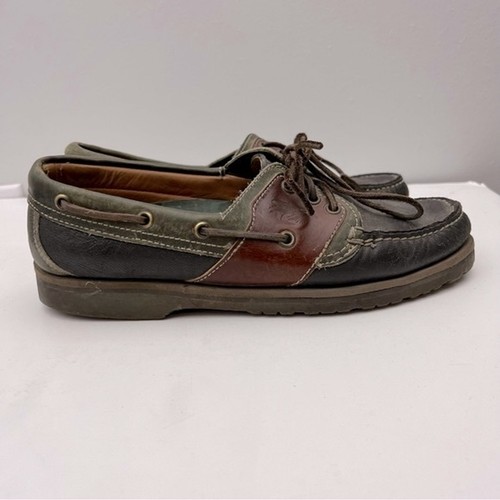 HS Trask Mens Leather Slip On Loafers Red Green Black 8.5 | eBay