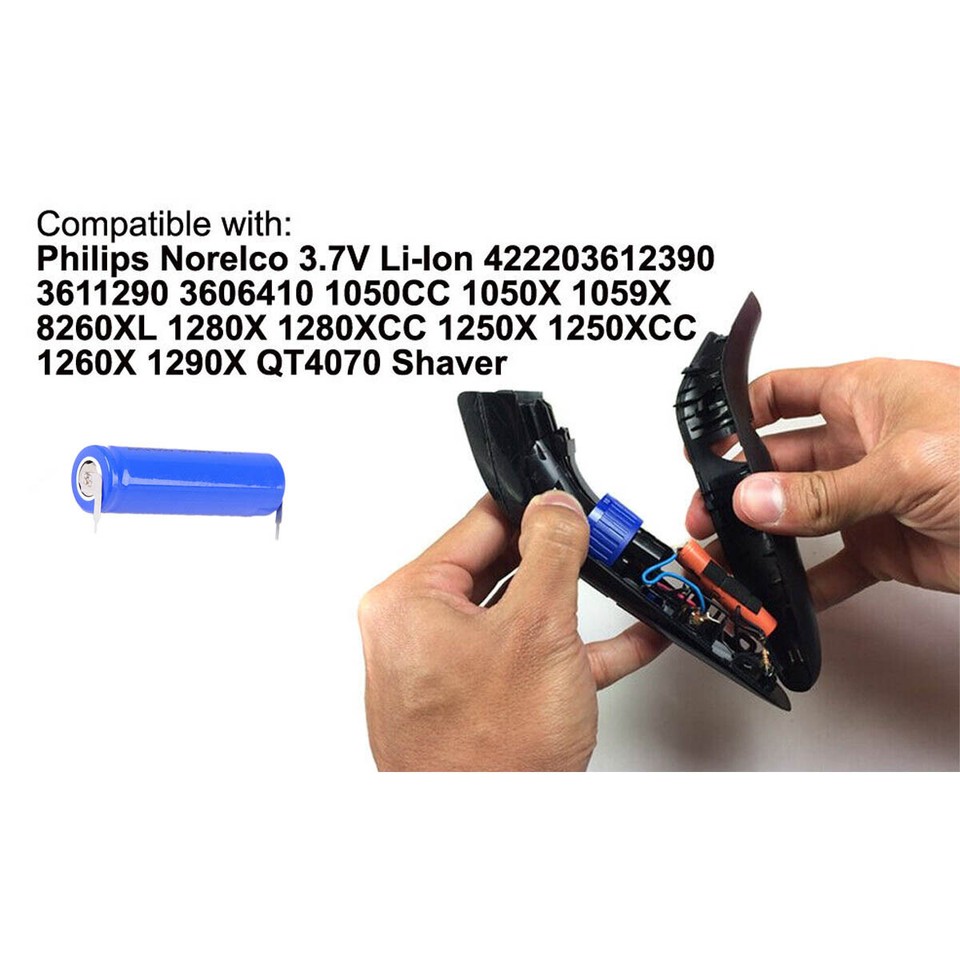 Replace Battery 800mah 3.7V For Philips Shavers 1260X,1280CC,1280X ...
