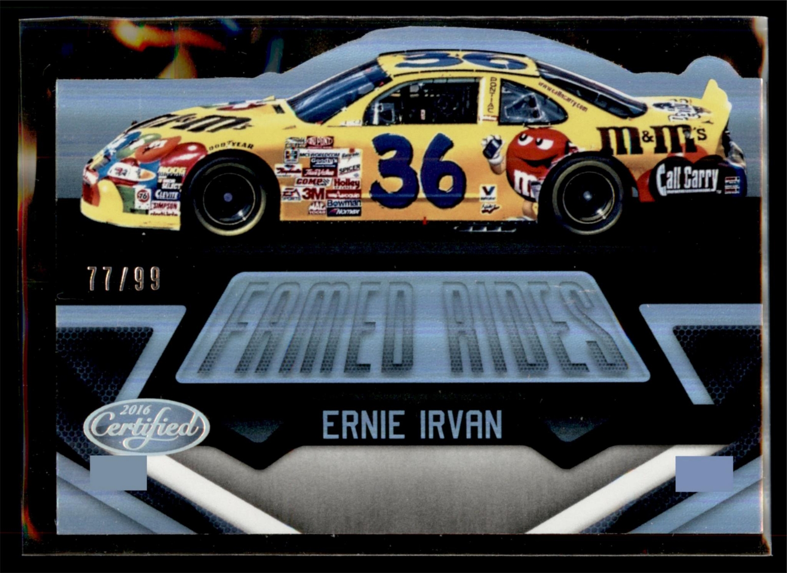 2016 Panini Certified NASCAR Famed Rides MIRROR SILVER Ernie Irvan #77/ ...