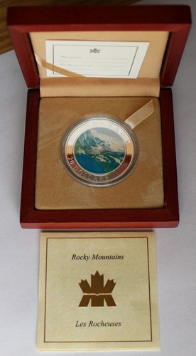 2003 The Canadian Rockies $20 Proof Fine Silver Canada coin RCM COA Box ...