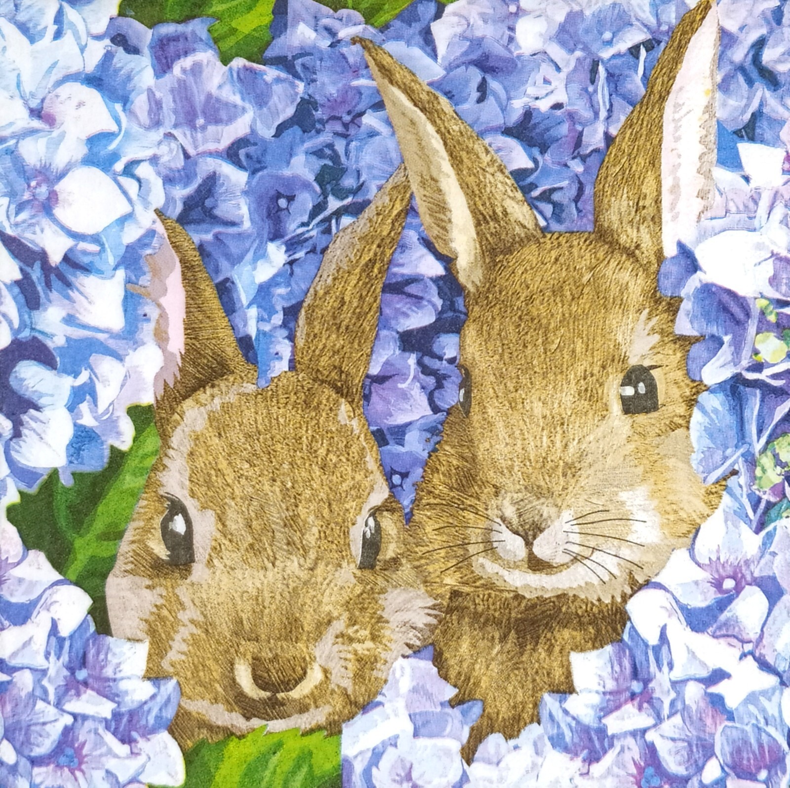 S781# 3 x Single SMALL Paper Napkins For Decoupage Two Bunny Hares In ...