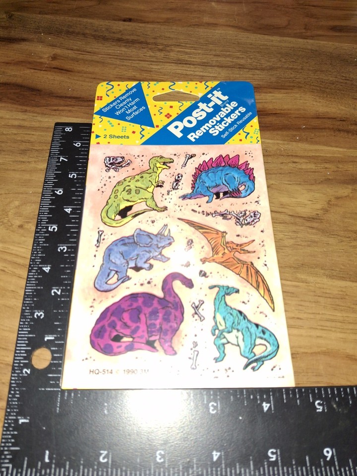 Vintage Stickers, 3m Post It Note Dinosaur Scene,1 Package (STKZ4) | eBay