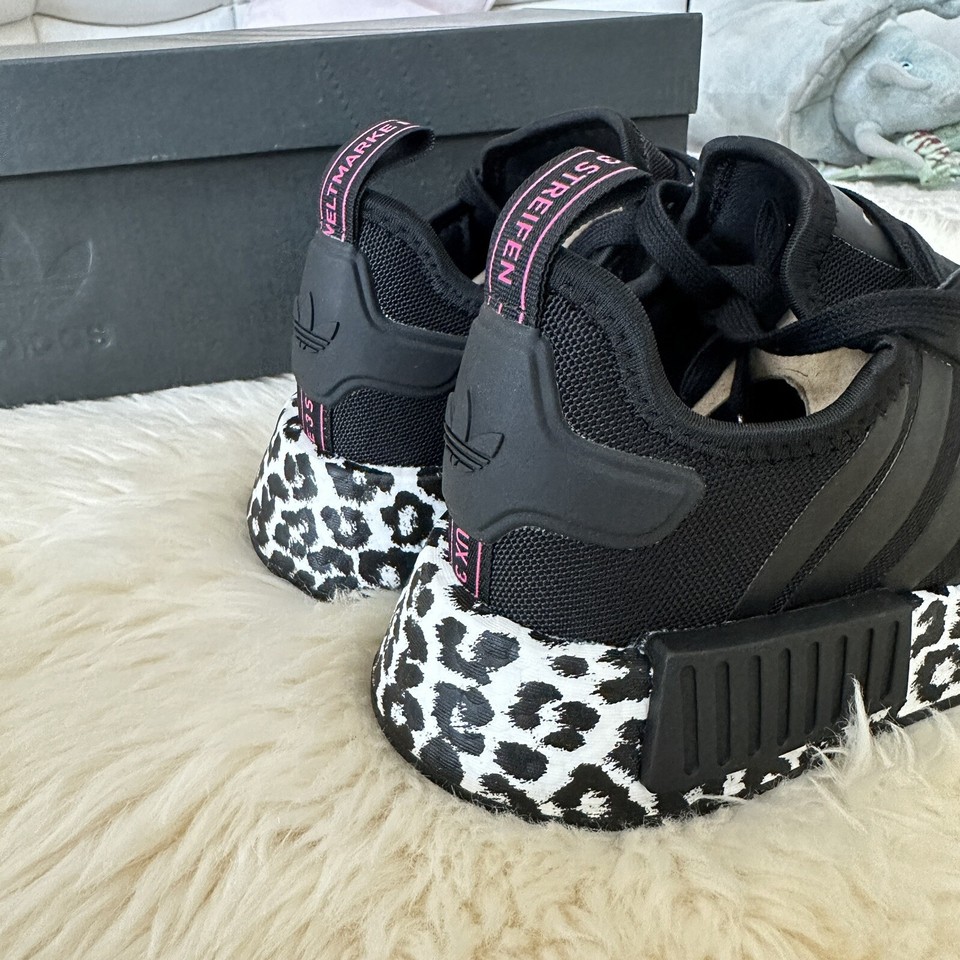 Adidas Nmd R1 Boost Leopard Print Black White Pink Women's Shoes GZ1622 ...