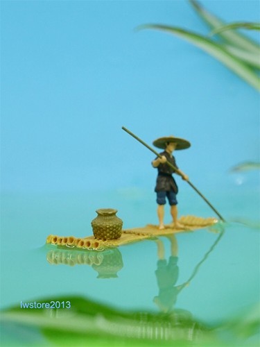 1/64 Scene Props Man On Raft Male Miniatures Figures Model For Cars ...