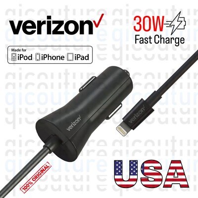 High-Quality 30W Original Verizon Fast Car Charger For iPhone Xr, X, Xs ...