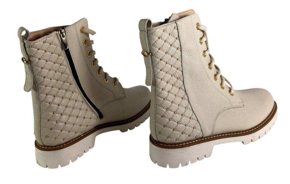Women RON WHITE fearn snow ankle soft tumbled leather boots studded 41 ...