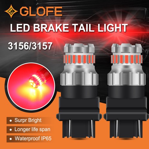 2Pcs 3157 3057 3156 Red LED Brake Stop Tail Parking Light Bulbs For ...