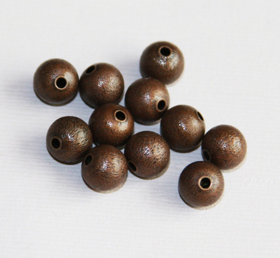 50 Anitqued Copper round Brush Beads 8mm | eBay
