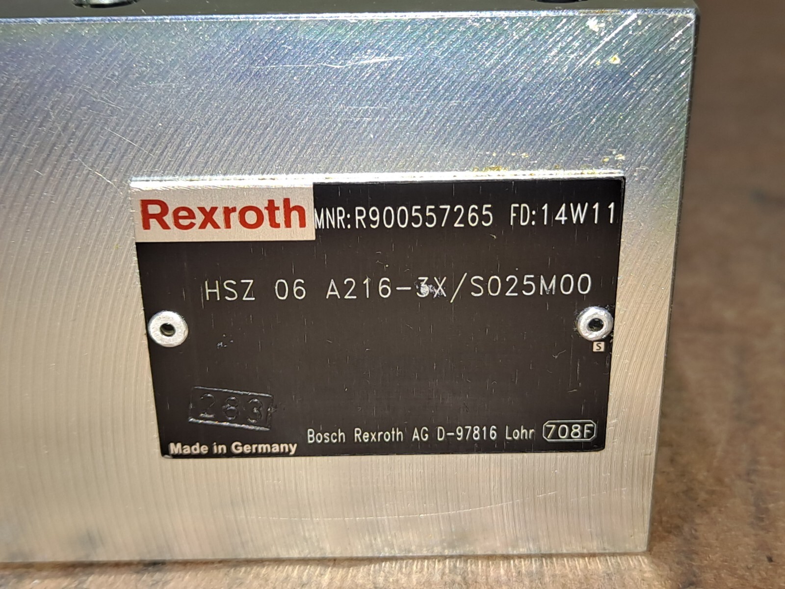 Rexroth R900557265 VALVE PLATE HSZ 06 A216-3X/S025M00 Bosch Fast ...