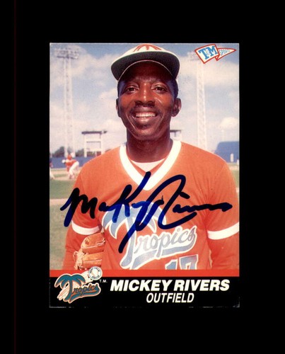 Mickey Rivers Signed 1989 TM Senior League West Palm Beach Tropics ...
