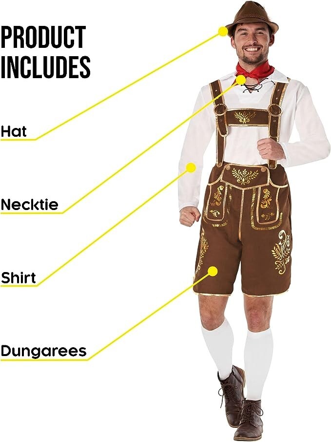 Men`s German Lederhosen Costume Adult Bavarian Beer Man Oktoberfest ...