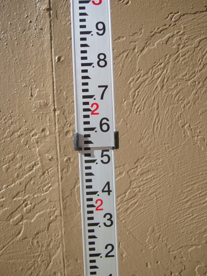 8ft ALUMINUM TELESCOPING SURVEY SURVEYING LEVEL GRADE ROD 1/10" tenth's ...