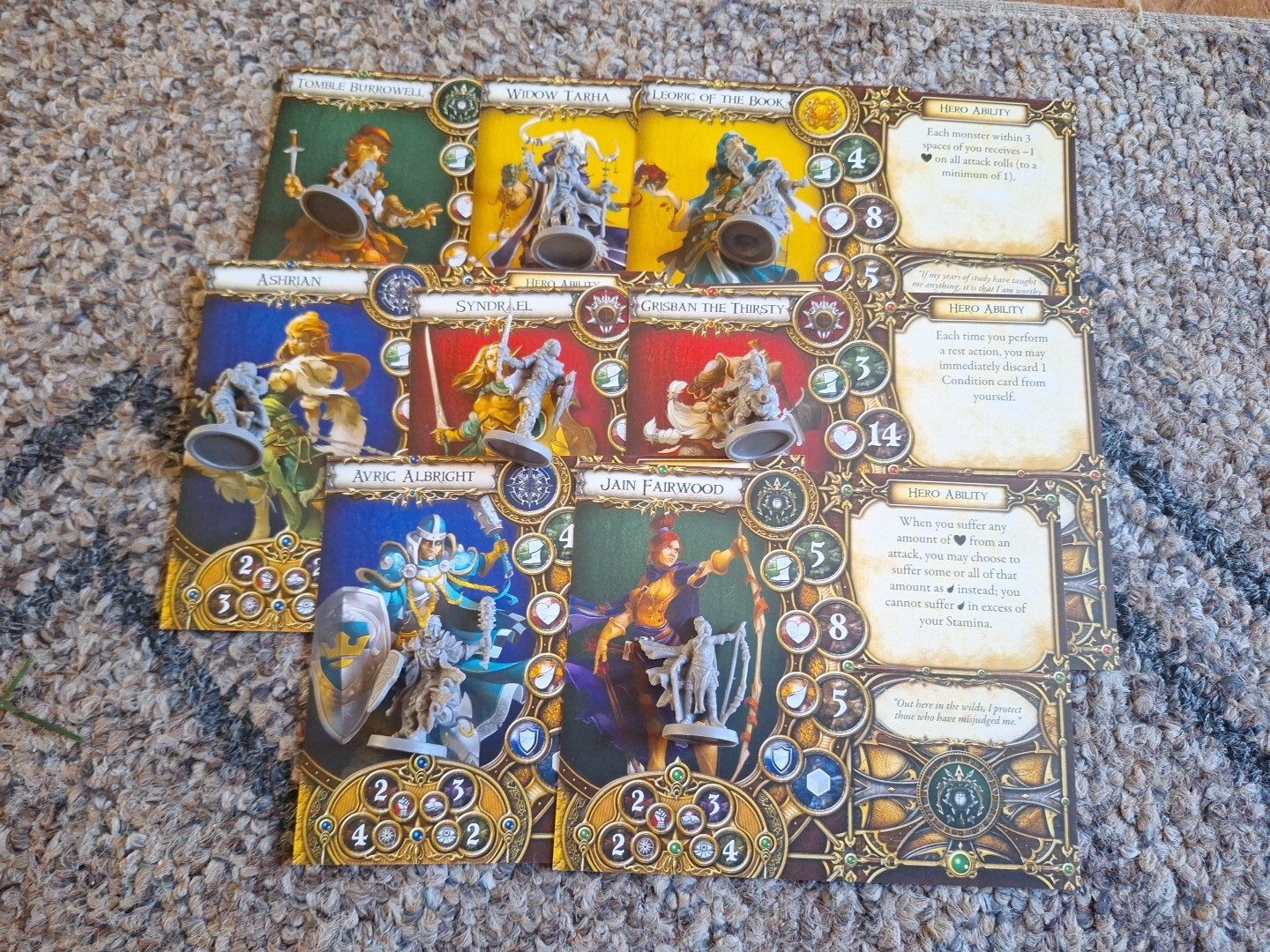 Descent 2nd Edition Board Game Parts Set Heroes with Cards | eBay