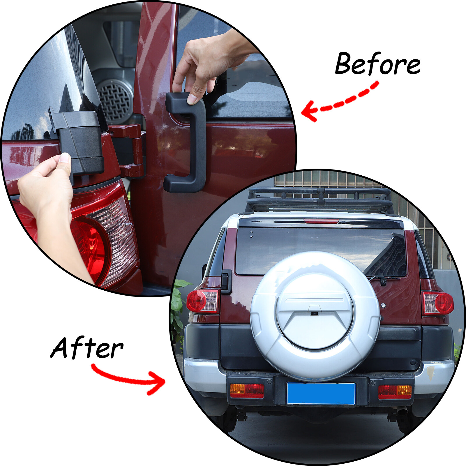 Car Tailgate Hinge Cover Accessories Kit For Toyota FJ Cruiser 07-21 ...