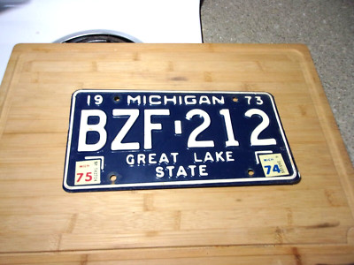 Vintage 1973 Michigan License Plate - BZF-212 | eBay