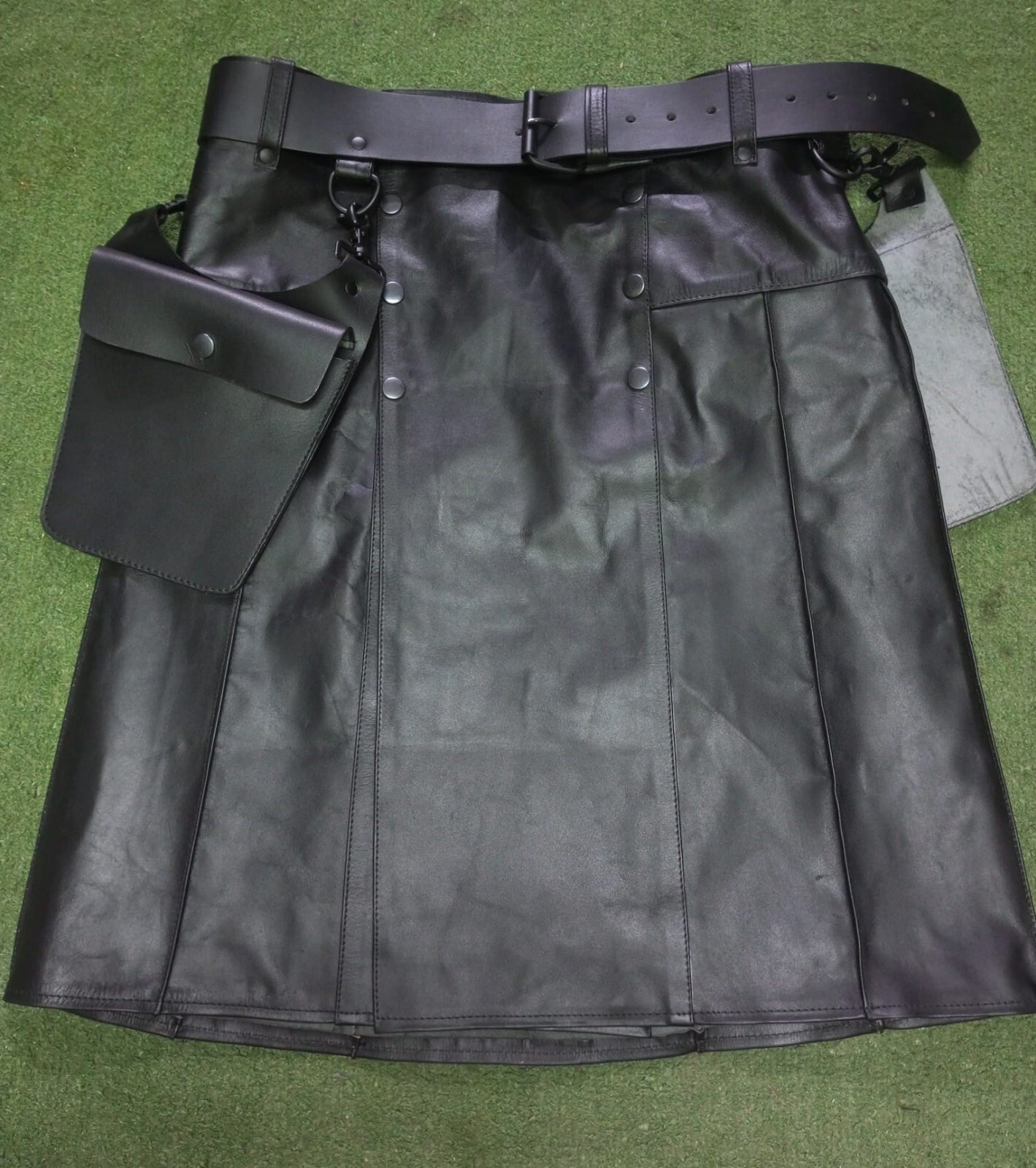 Men's Real Leather Kilt Scottish Pleated Style Kilt for Men Utility ...