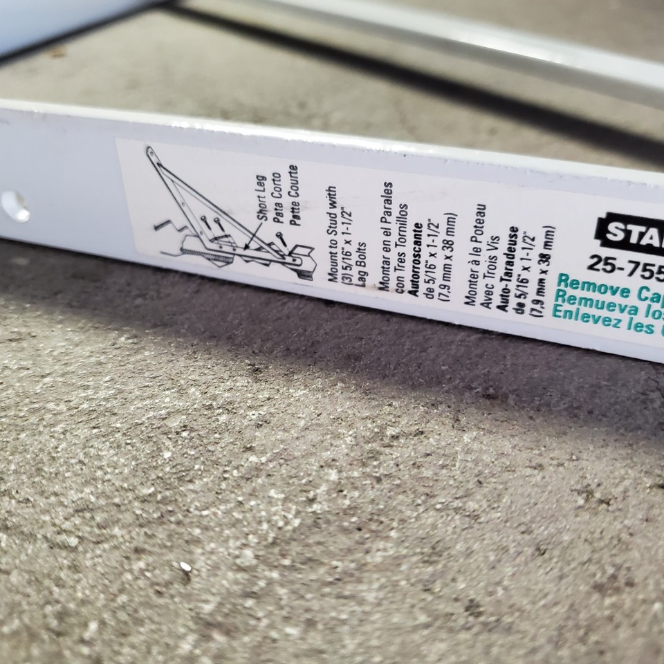 Stanley 795 shelf bracket 19-5/8" x 13" white metal 25-7555 Taiwan | eBay