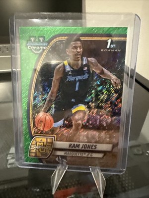 2024-25 Bowman University Chrome - Kam Jones #39 Green Shimmer ...