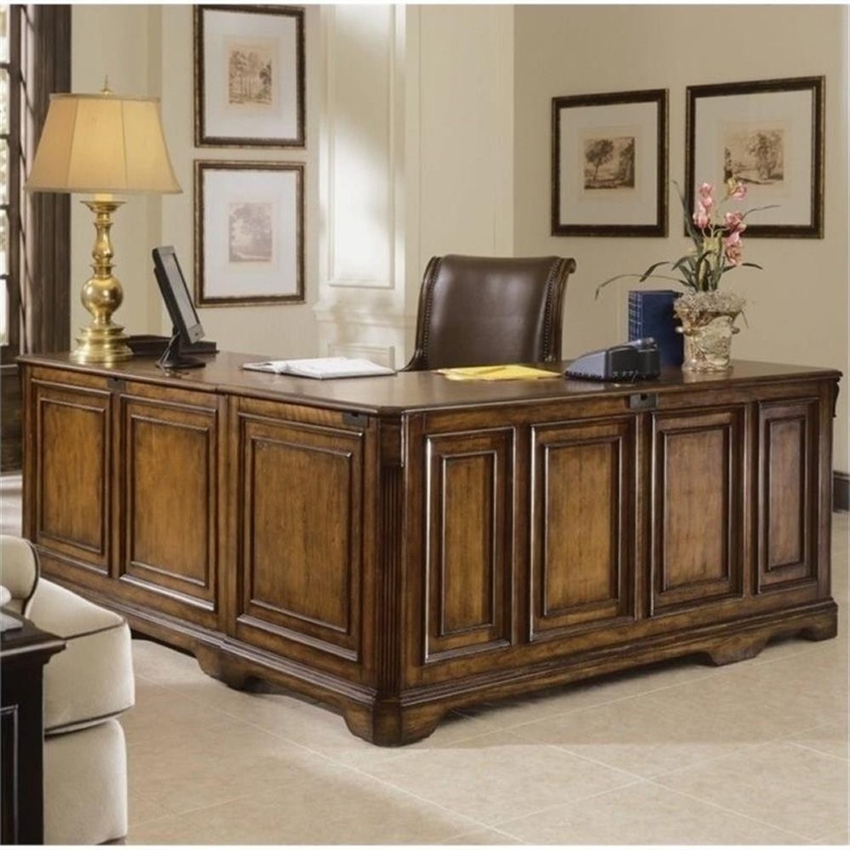 Hooker Furniture Brookhaven Executive L Shaped Computer Desk | eBay