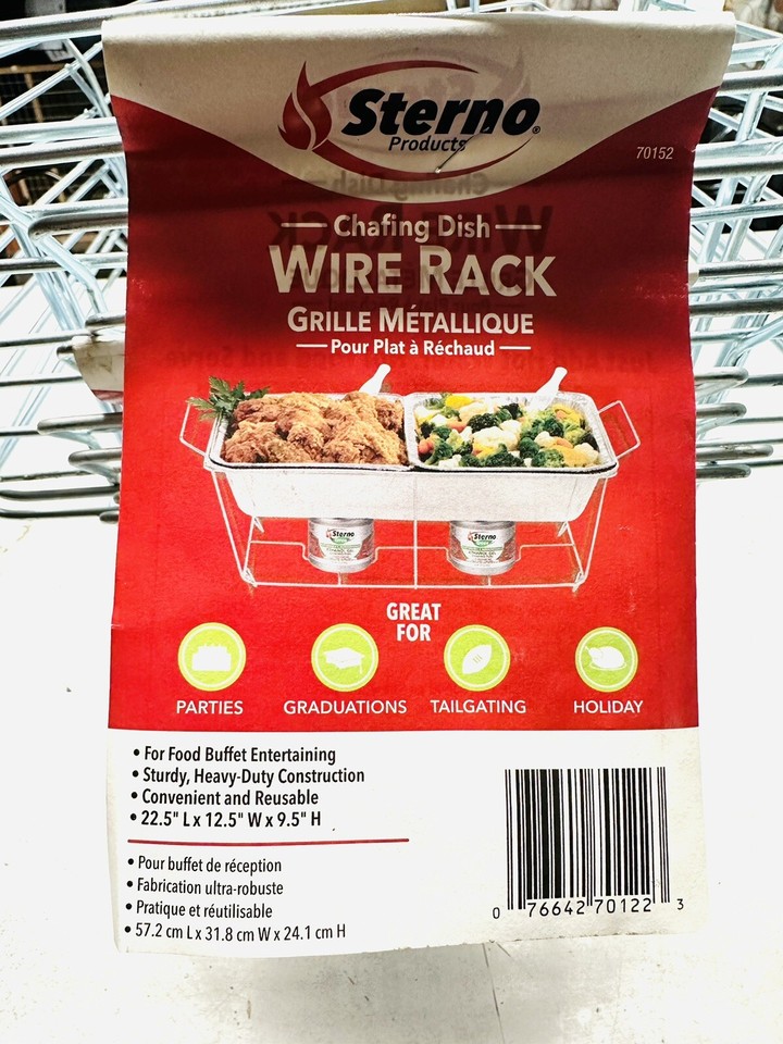 LOT OF 8 NEW STERNO WIRE CHAFING STAND BUFFET DISH WARMER RACK 22.5x12 ...