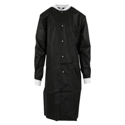 Medicom 8119-A SafeWear Hi-Perform Lab Coats SMS Fabric Black Small 12 ...
