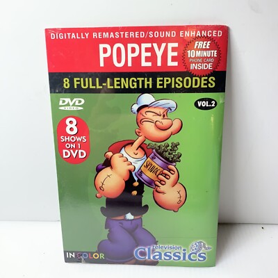 FACTORY SEALED Popeye 8 Full-Length Episodes Dvd | eBay