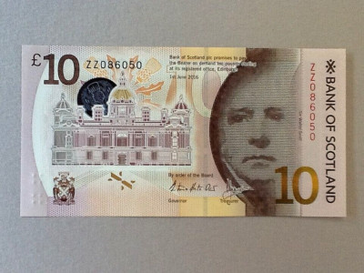 Scotland 10 Pounds P-131 2016 ZZ Prefix Replacement Note | eBay