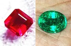 Natural Ruby & Emerald 8 to 10 Ct Certified Matched Pair Loose ...