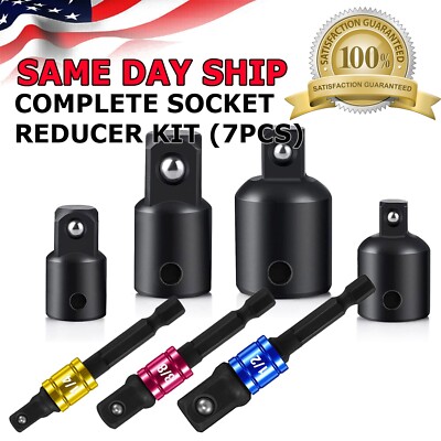 7-pack 3/8" to 1/4" 1/2 inch Drive Ratchet SOCKET ADAPTER REDUCER Air ...