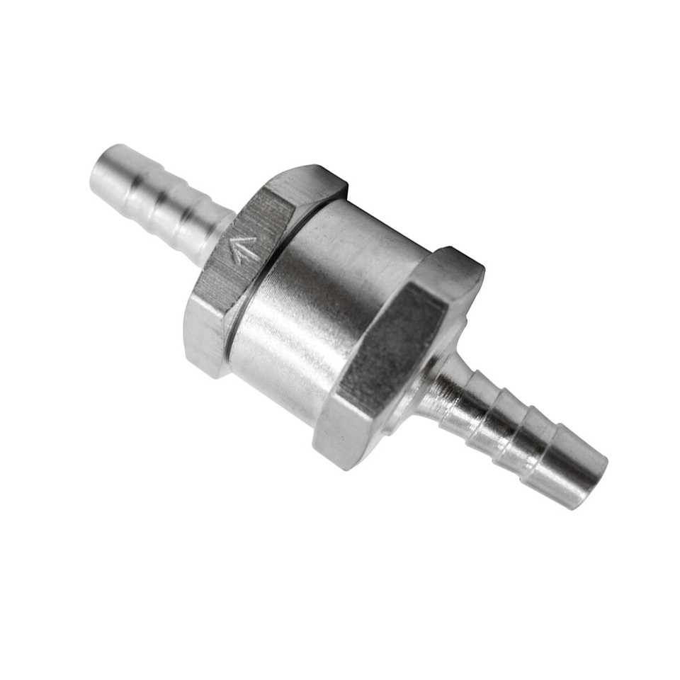 1x 6mm 1/4" Fuel Line One Way Non-Return Aluminium Check Valve Petrol ...