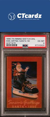1990-91 7th Inning Sketch OHL Season's Greetings Santa David Branch ...