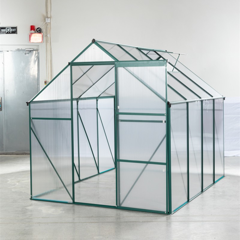 Polycarbonate Greenhouse Raised Base & Anchor Aluminum Frame Walk-in ...