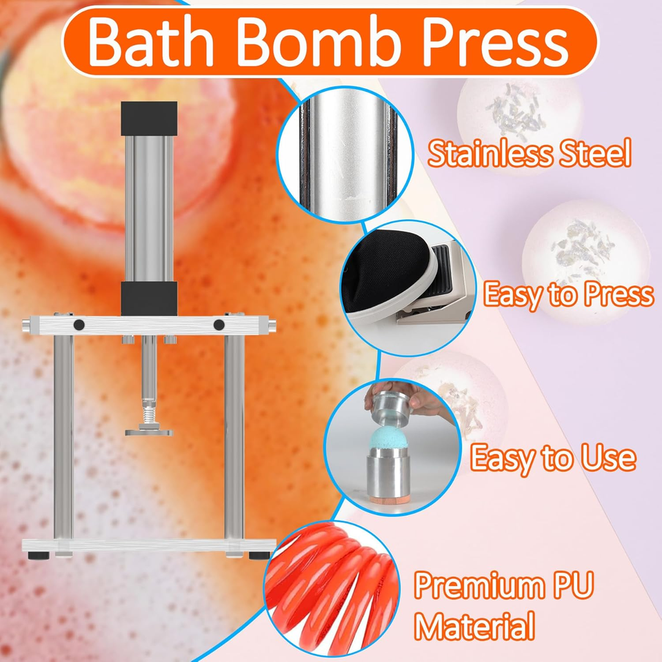 Bath Bomb Press Machine with 2.5" Bath Bomb Molds for Small Business ...