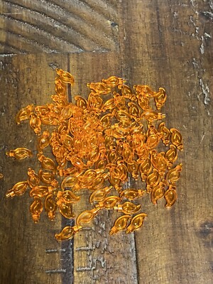 Lego New 50 Pieces Translucent Orange Wave Round Small Single Pin Flame ...