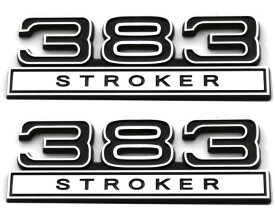 383 Stroker 6.3L Engine Emblems Badge 3D Decals Chrome Black 2pcs | Right