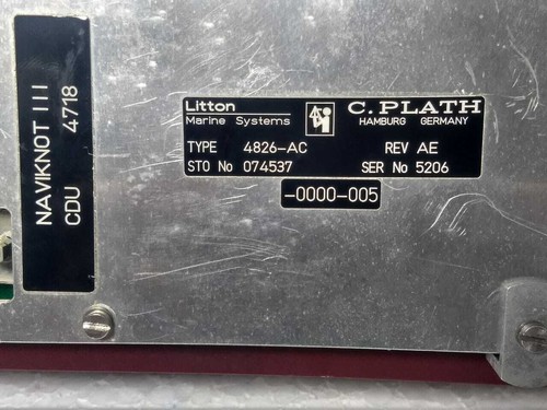 STN Atlas DEBEG 4675 EM-Log Litton Marine Systems 4826-AC Rev.AE C ...