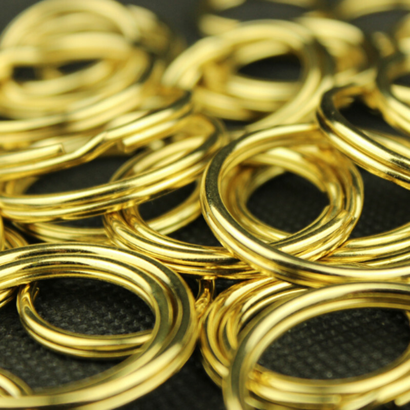 Solid Brass Key Ring Split Rings Round Wire Keyring 15mm - 35mm Double ...