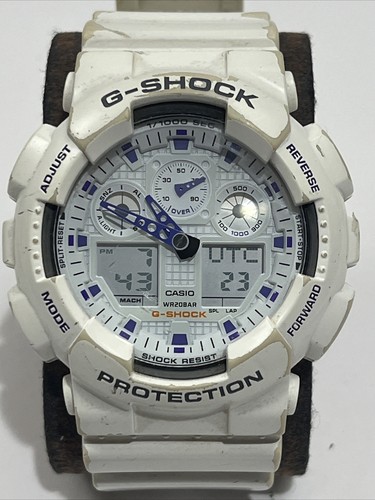 Casio G-shock 5081 GA-100A Water Resist 20BAR White Purple With New ...