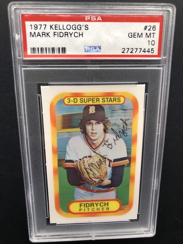 1977 KELLOGG'S 3-D SUPER STARS #26 MARK FIDRYCH ROOKIE CARD PSA 10 GEM ...