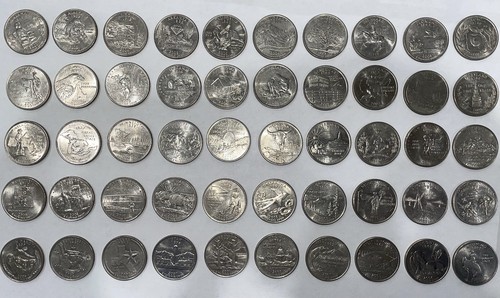 1999-2008 P&D US State Quarter Complete Mixed Set, 50 Quarters, XF-AU ...