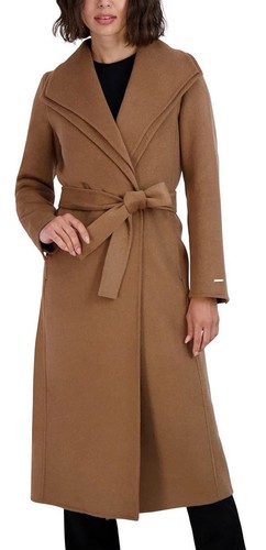 TAHARI Women's Maxi Double Face Wool Blend Winter Trench Coat Size M ...