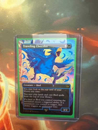 Traveling Chocobo, Mint Foil (Borderless / Neon Ink Blue) - MTG Final ...