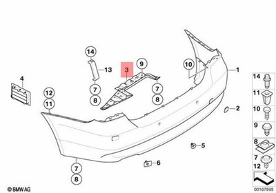 Genuine BMW E90 E90N E91 E91N Sedan Bumper Central Guide OEM ...