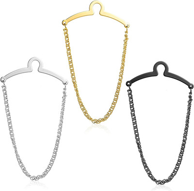 3 Pack Tie Chain for Men, Necktie Chains with Ring Clasps, Elegant Tie ...